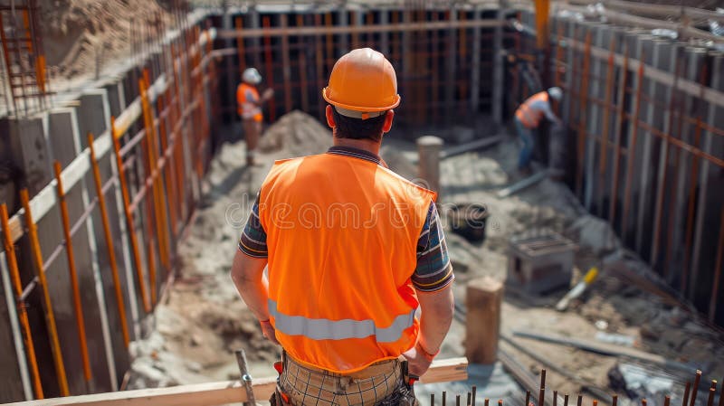 Construction Site Supervisor Inspecting Ongoing Work and Progress Stock ...