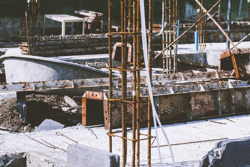 Construction Site .Support Structure Stock Photo - Image of iron ...