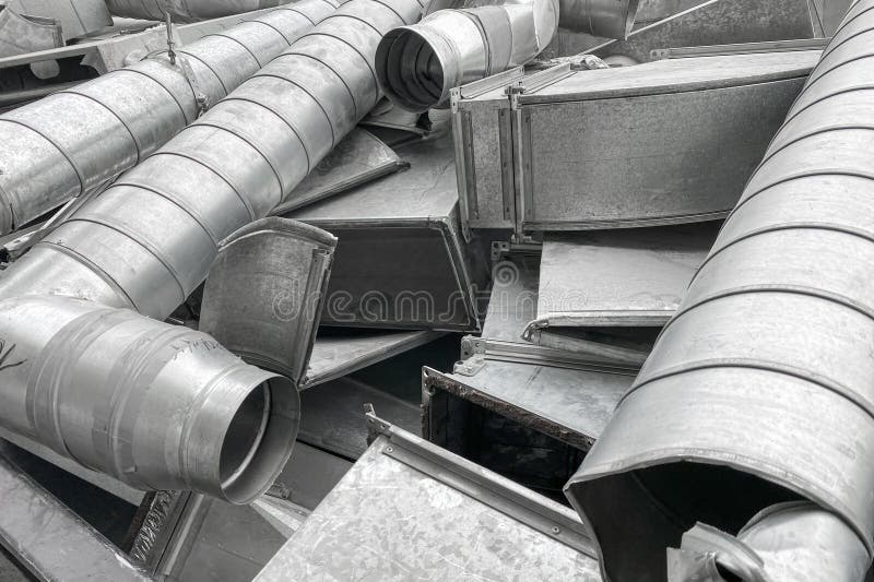 Construction Site, a System of Metal Tubes for Air Circulation and ...