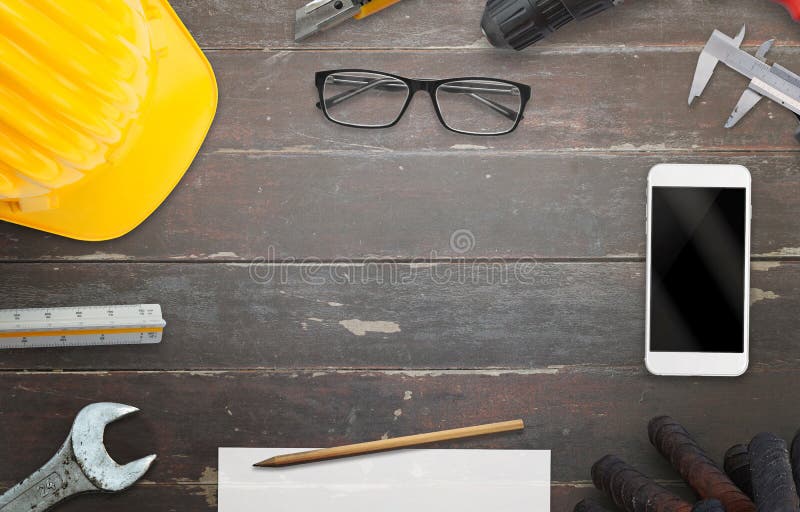 Construction Site Table with Free Space for Text Stock Image - Image of ...