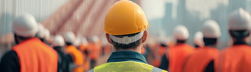 Construction Site Team Engineer Bridge Project Supervision Stock ...