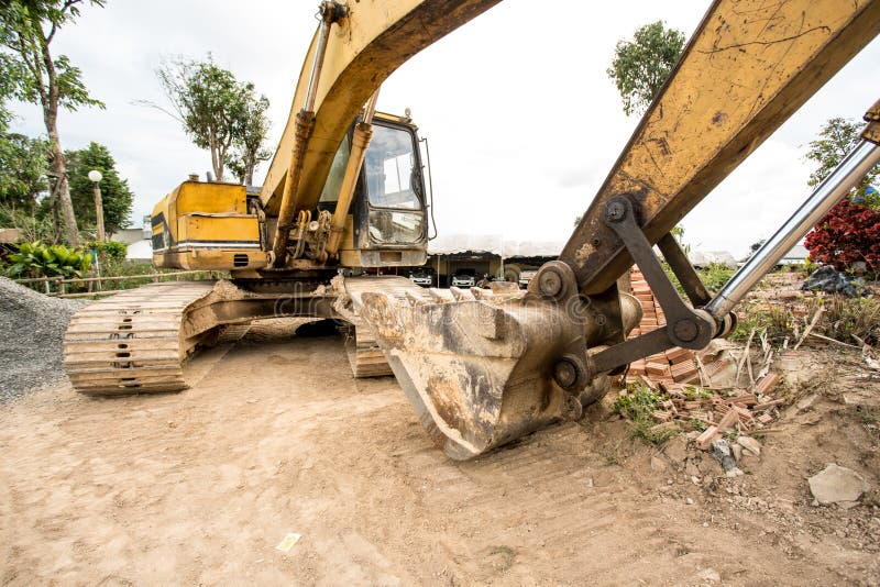 A digging crane stock photo. Image of dump, bulldozer - 131561056