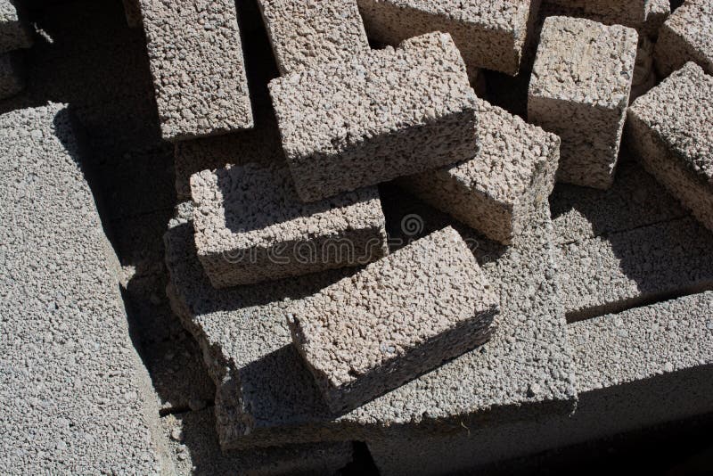 On the Construction Site There are Rectangular Paving Stones Stock ...