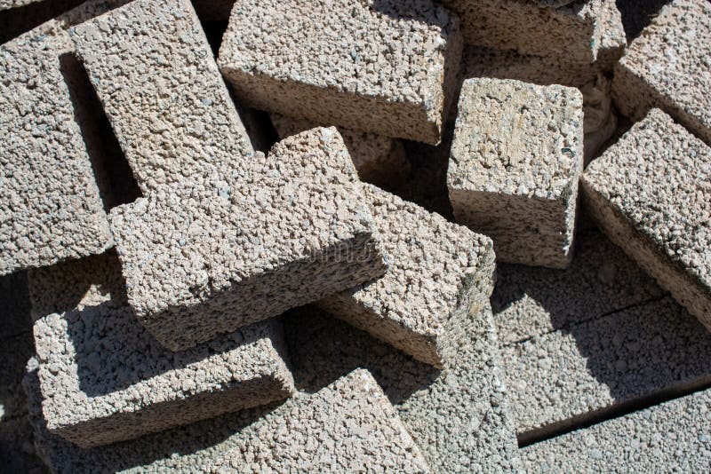 On the Construction Site There are Rectangular Paving Stones Stock ...