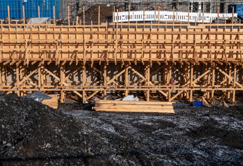 Timber Formwork with Metal Reinforcement for Pouring Concrete and ...