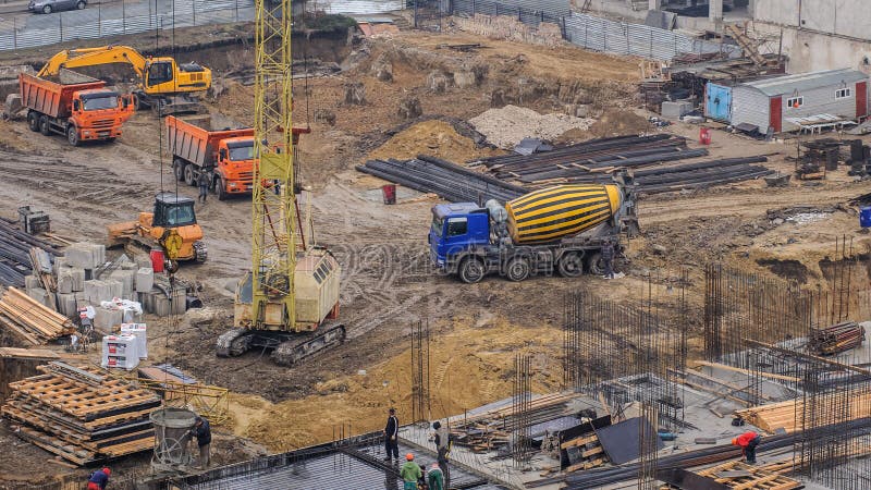 Construction Site from Top View Editorial Photo - Image of machine ...