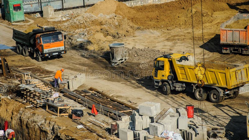 Construction Site from Top View Editorial Photo - Image of bucket ...
