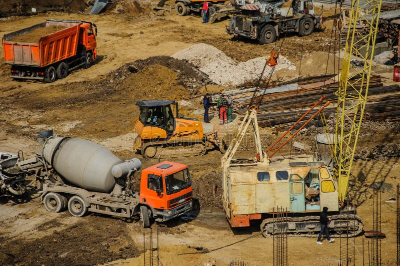 Construction Site from Top View Editorial Stock Image - Image of ...