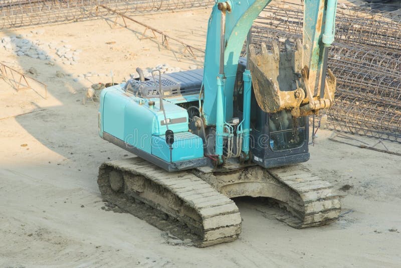Construction Site with Tractor Stock Image - Image of progress, build ...