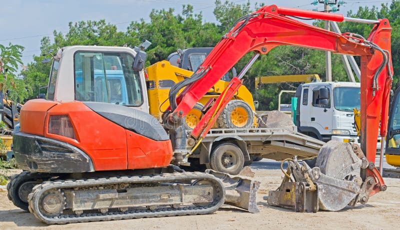 Different Construction Equipment Stock Photo - Image of transportation ...