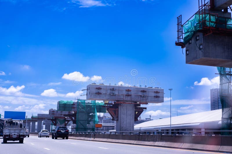 Construction Site of Transportation System, High-speed Train Overhead ...