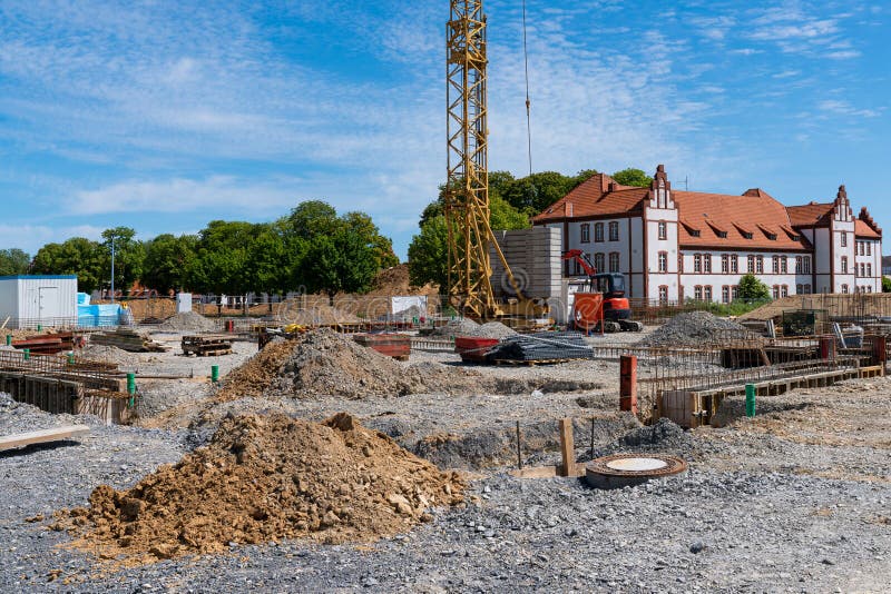 Construction Site with Trenches for the Foundation of a New Building ...
