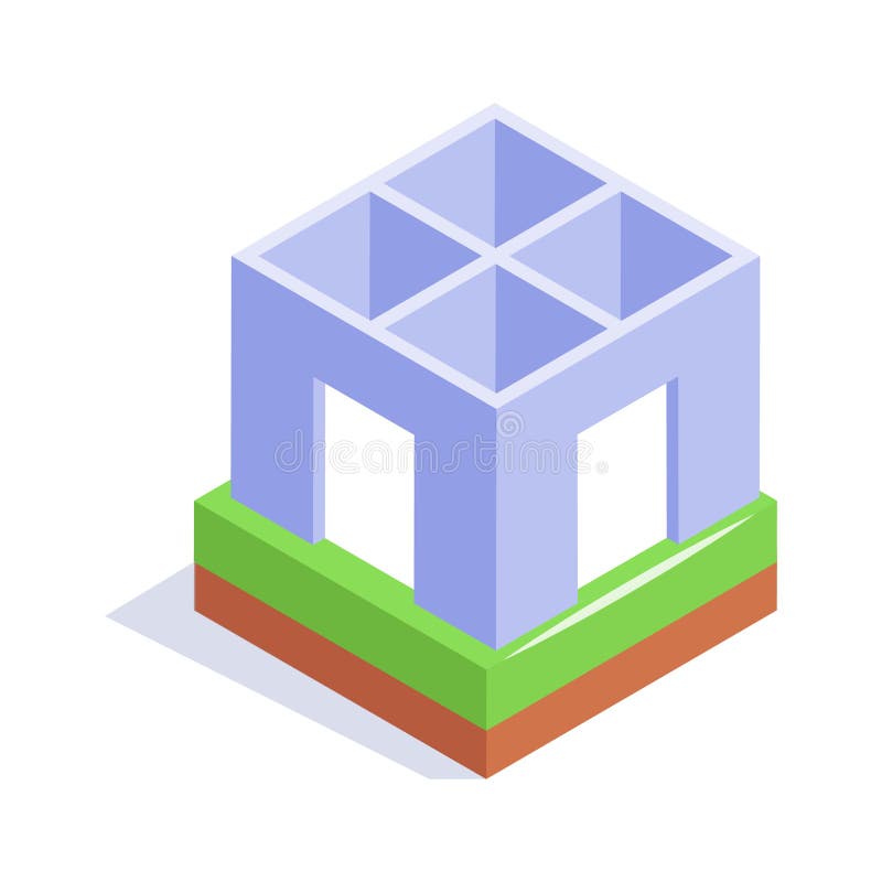 Construction Site, Under Construction Building Isometric Icon Stock ...