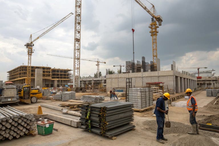 Construction Site Under Development Stock Illustration - Illustration ...