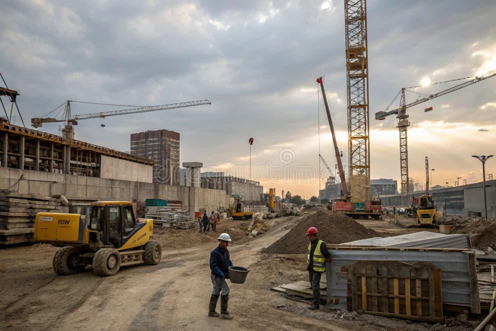 Construction Site Under Development Stock Illustration - Illustration ...