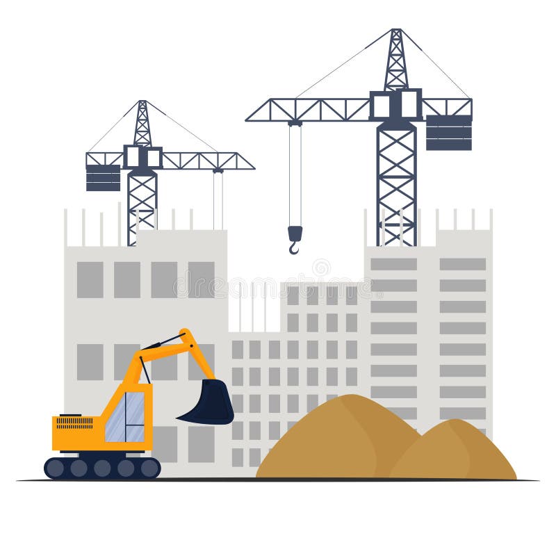 Construction site stock vector. Illustration of structure - 277285812