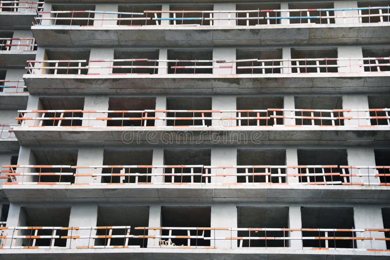 Construction Site with Unfinished Residential Building Outdoors Stock ...