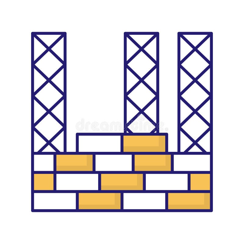 Construction Site Vector Fill Outline Icon Style Illustration. EPS 10 ...