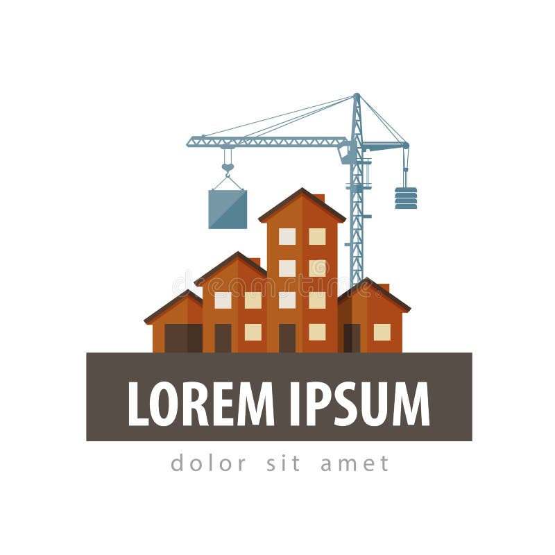 Construction Site Vector Logo Design Template Stock Vector ...