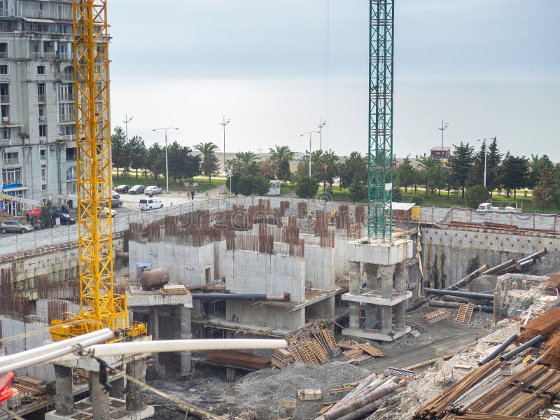 Construction Site. View from Above. Start of Construction. Skyscraper ...