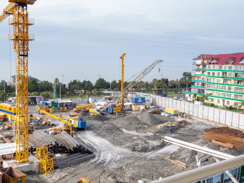 Construction Site. View from Above. Start of Construction. Skyscraper ...