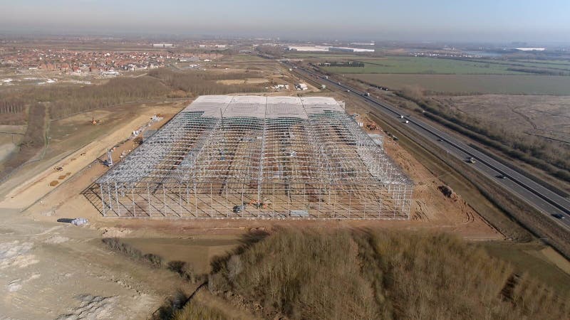 Construction Site of a Warehouse Distribution Unit Stock Video - Video ...