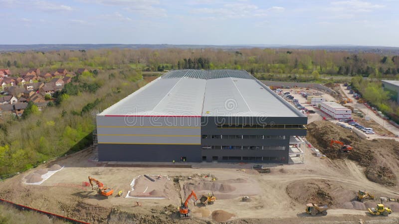 Construction Site of a Warehouse Distribution Unit Stock Video - Video ...