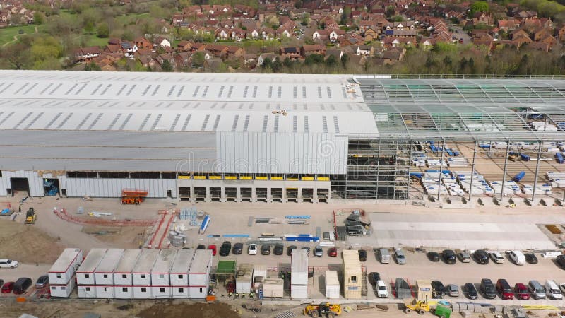Construction Site of a Warehouse Distribution Unit Stock Video - Video ...