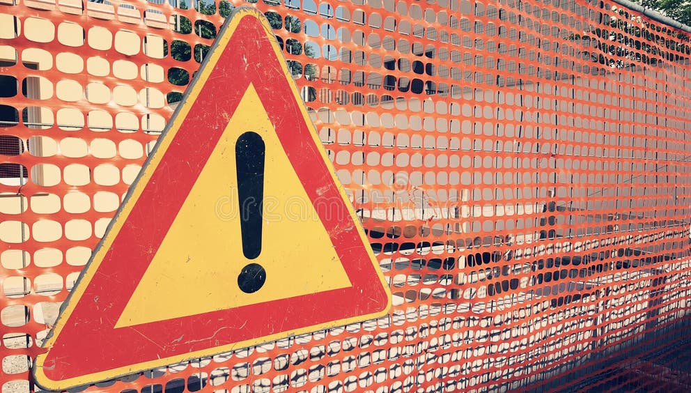 Construction Site Warning Sign Stock Image - Image of delicious ...