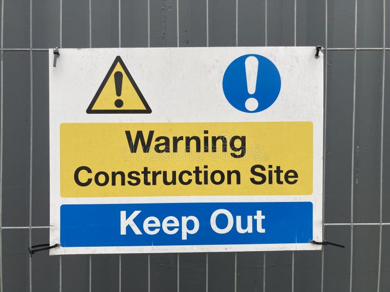Construction Site Warning Sign. Stock Image - Image of danger, signs ...