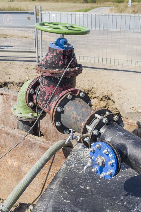 Construction Site on a Water Pipe As Supply Line for Construction Area ...
