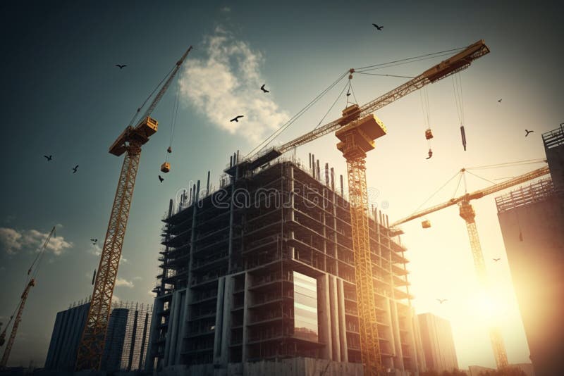 Construction Site Where a Building Under Construction is in Progress ...