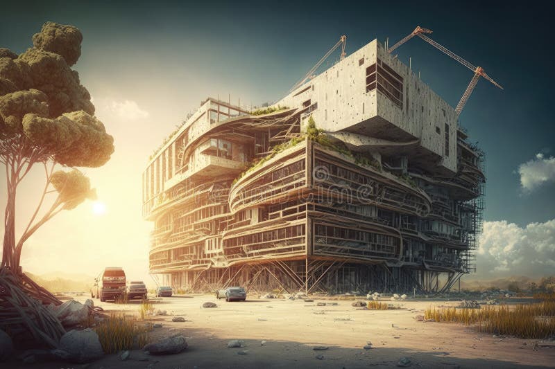 Construction Site Where Eco-friendly Buildings are Being Built from ...