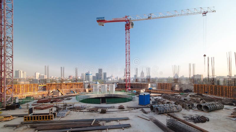 Construction Site on Which To Build High-rise Buildings Timelapse ...