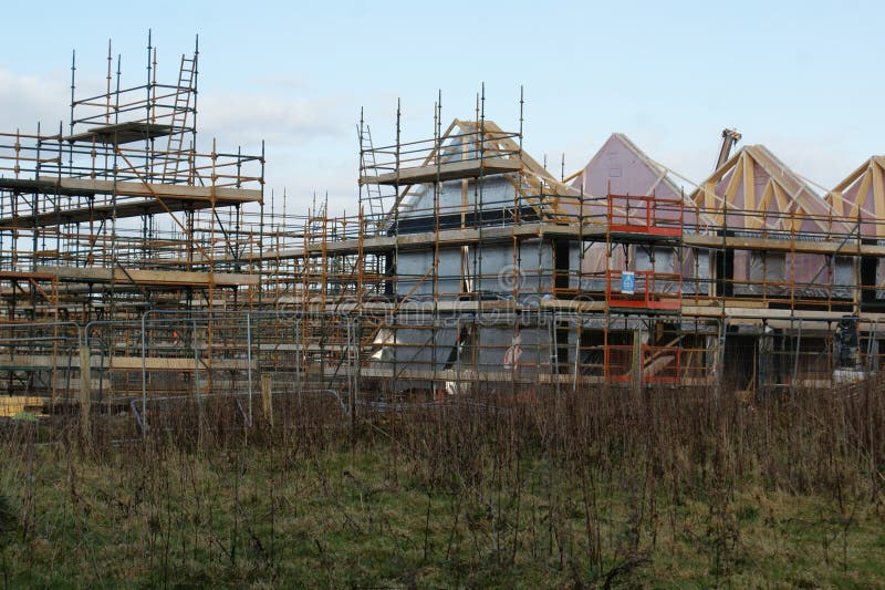 Construction Site in Winter in Ireland. Stock Photo - Image of safety ...