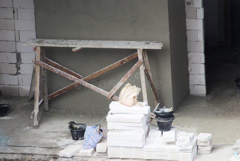 Construction Site with Work Area, Industrial Construction Stock Image ...