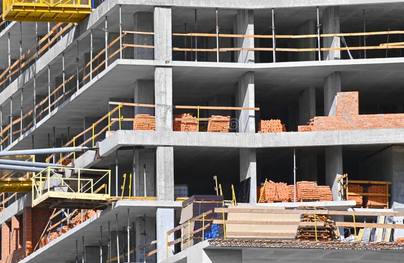 Construction site work stock photo. Image of beam, estate - 207699446