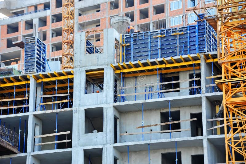 Construction site work stock image. Image of beam, engineering - 157977647