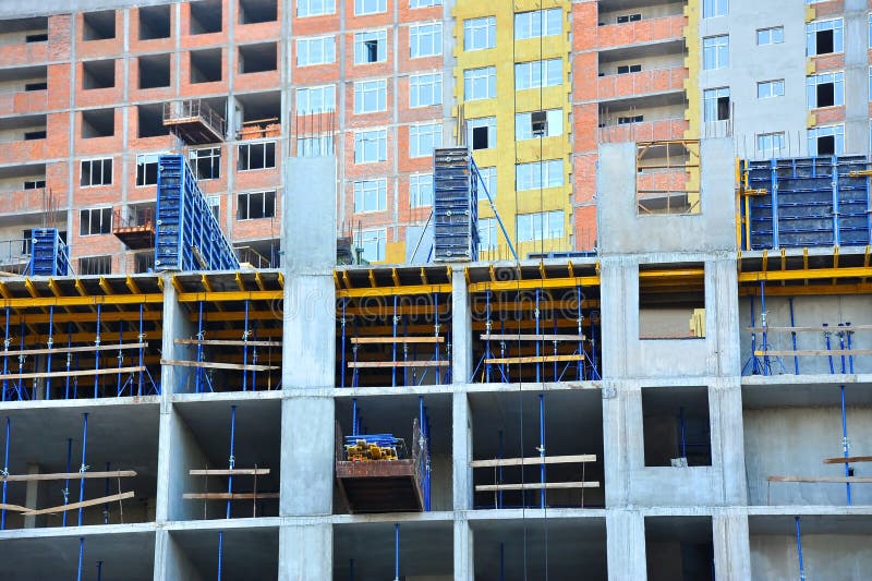 High-rise Construction Site Stock Photo - Image of concrete, highrise ...