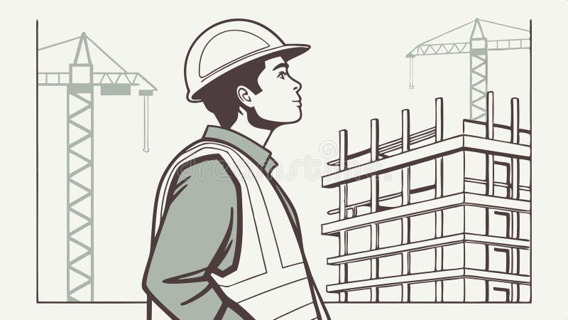 Construction Site Worker Profile, Building Industry Vector. Vector ...