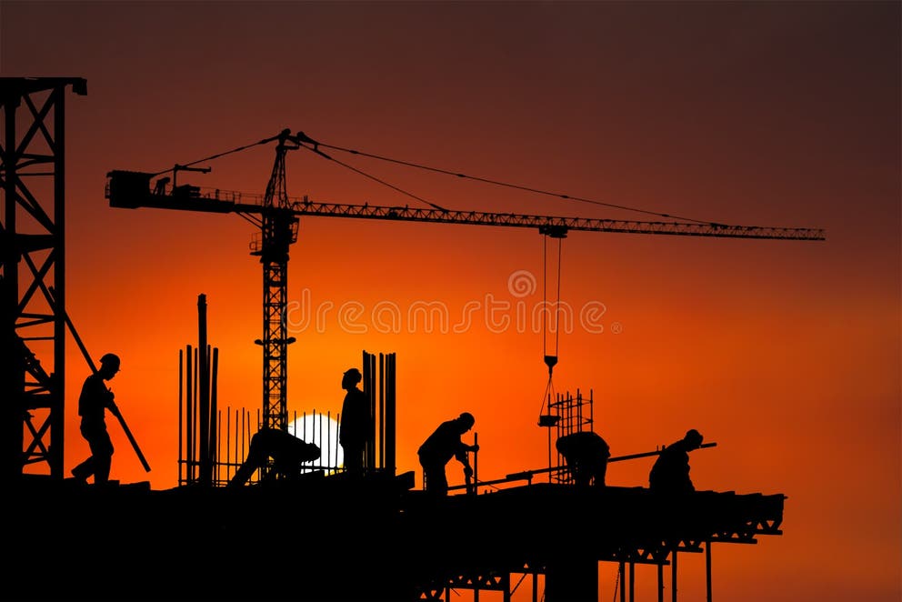 Construction Site, Worker, Workers, Background Stock Image - Image of ...