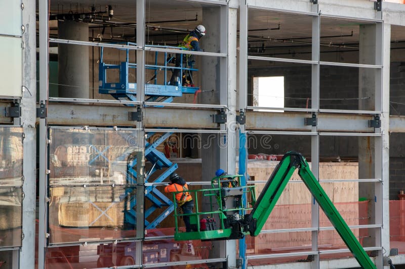 Construction Site Workers, Building Construction, Men at Work. Stock ...