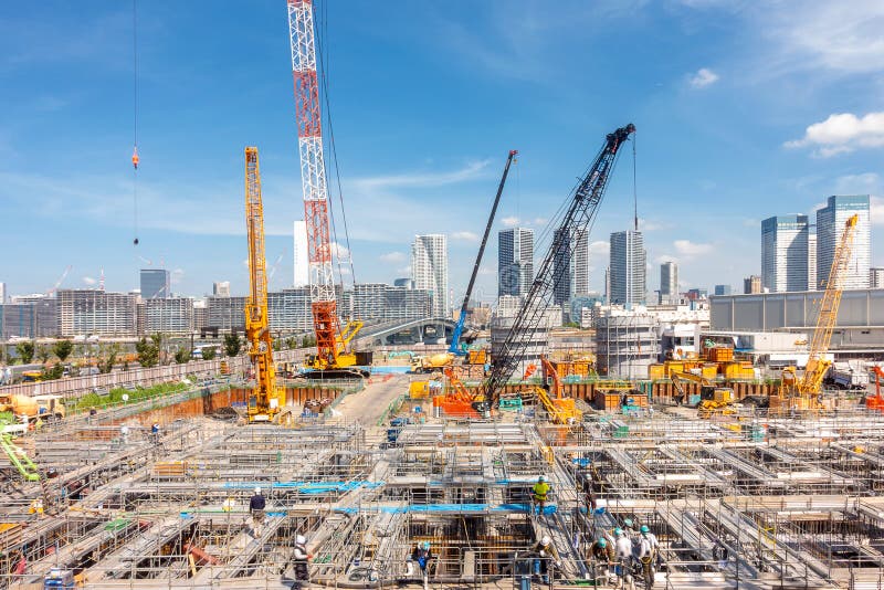 Construction Site Working in Japan Editorial Photo - Image of industry ...