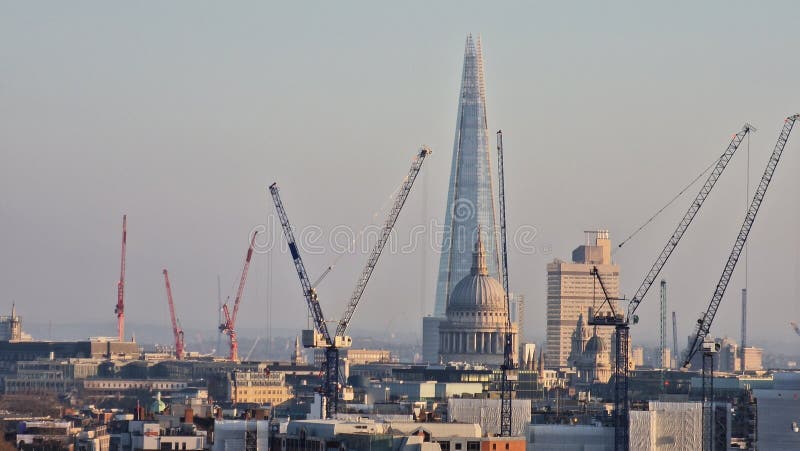 Construction sites London editorial photo. Image of skyscraper - 272375781