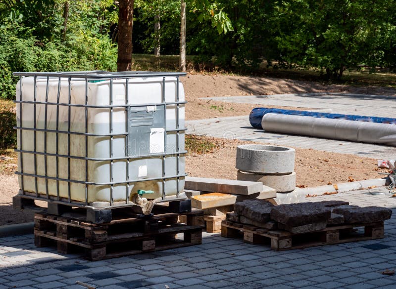 Construction Sites Water Tank Civil Engineering Water Container Stock ... Construction Sites Water Tank Civil Engineering Water Container Stock ...