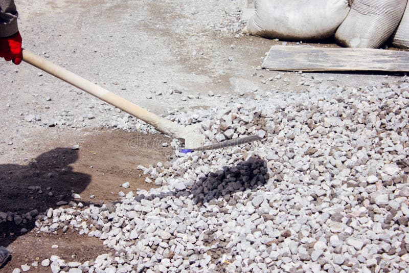 Workers Digging and Pulling the Fiber Optic Cable Stock Image - Image ...