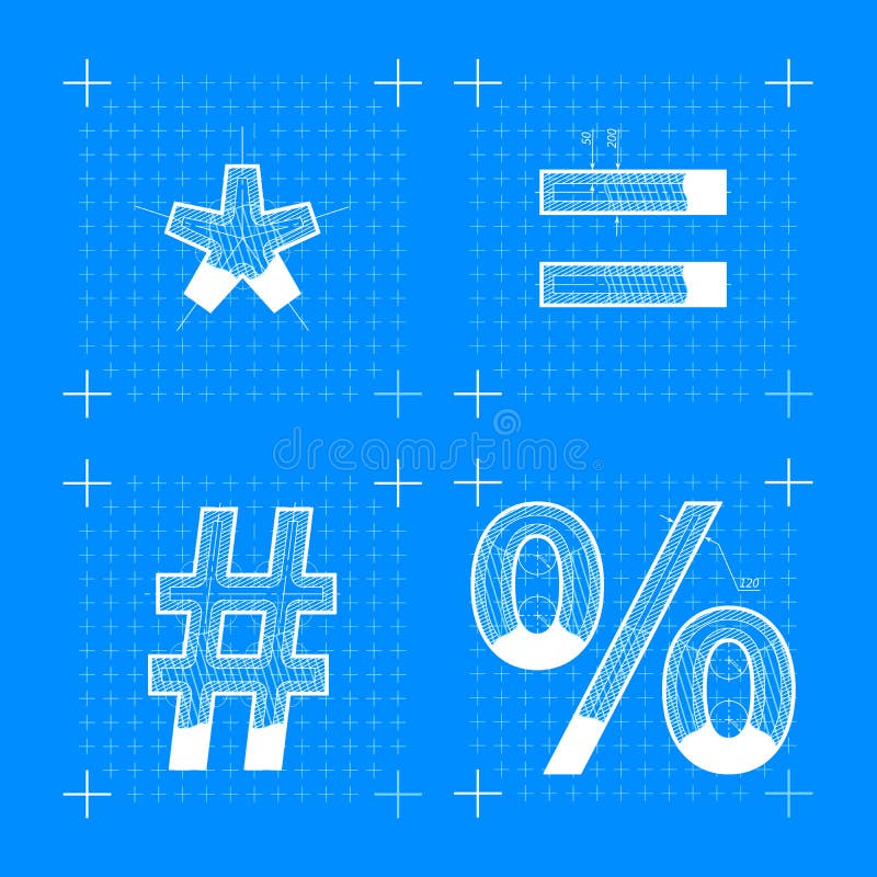Construction Sketches of Special Signs Stock Vector - Illustration of ...