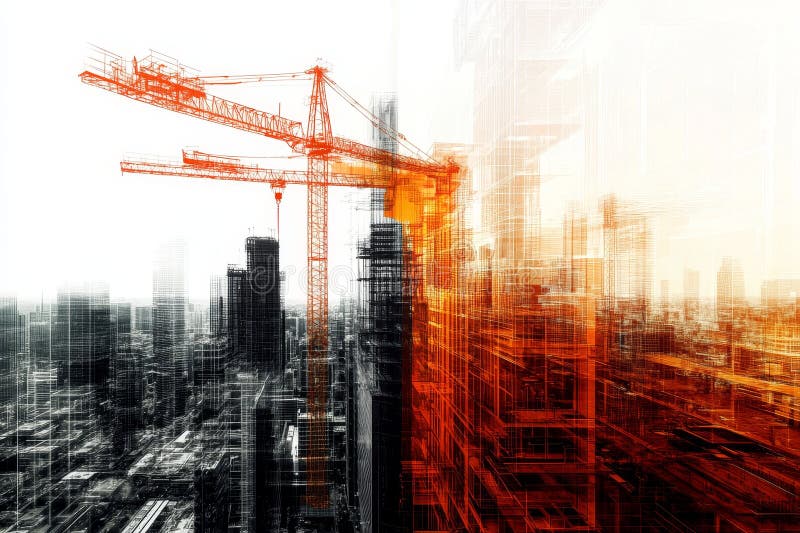 Construction Skyline Building the Future a Crane Stands Tall Against a ...