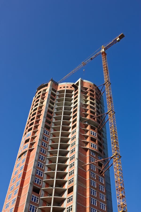 Construction of skyscraper stock image. Image of loggia - 25555525