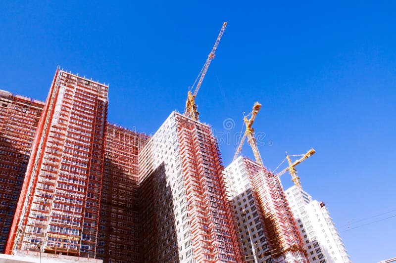 Construction of buildings stock photo. Image of urbanization - 17322972